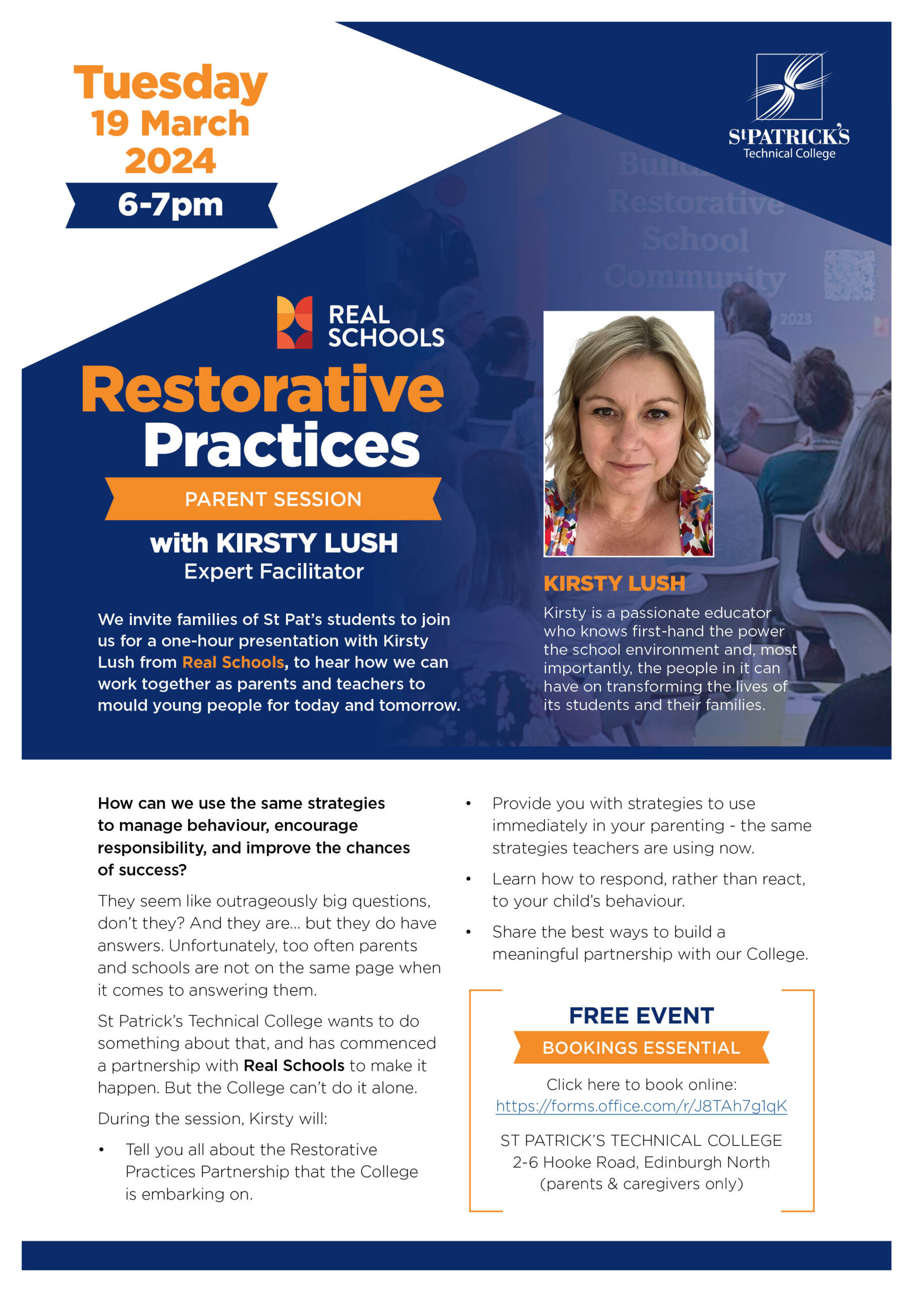 ‘Restorative Practices’ Parent Session – St Patrick's Technical College