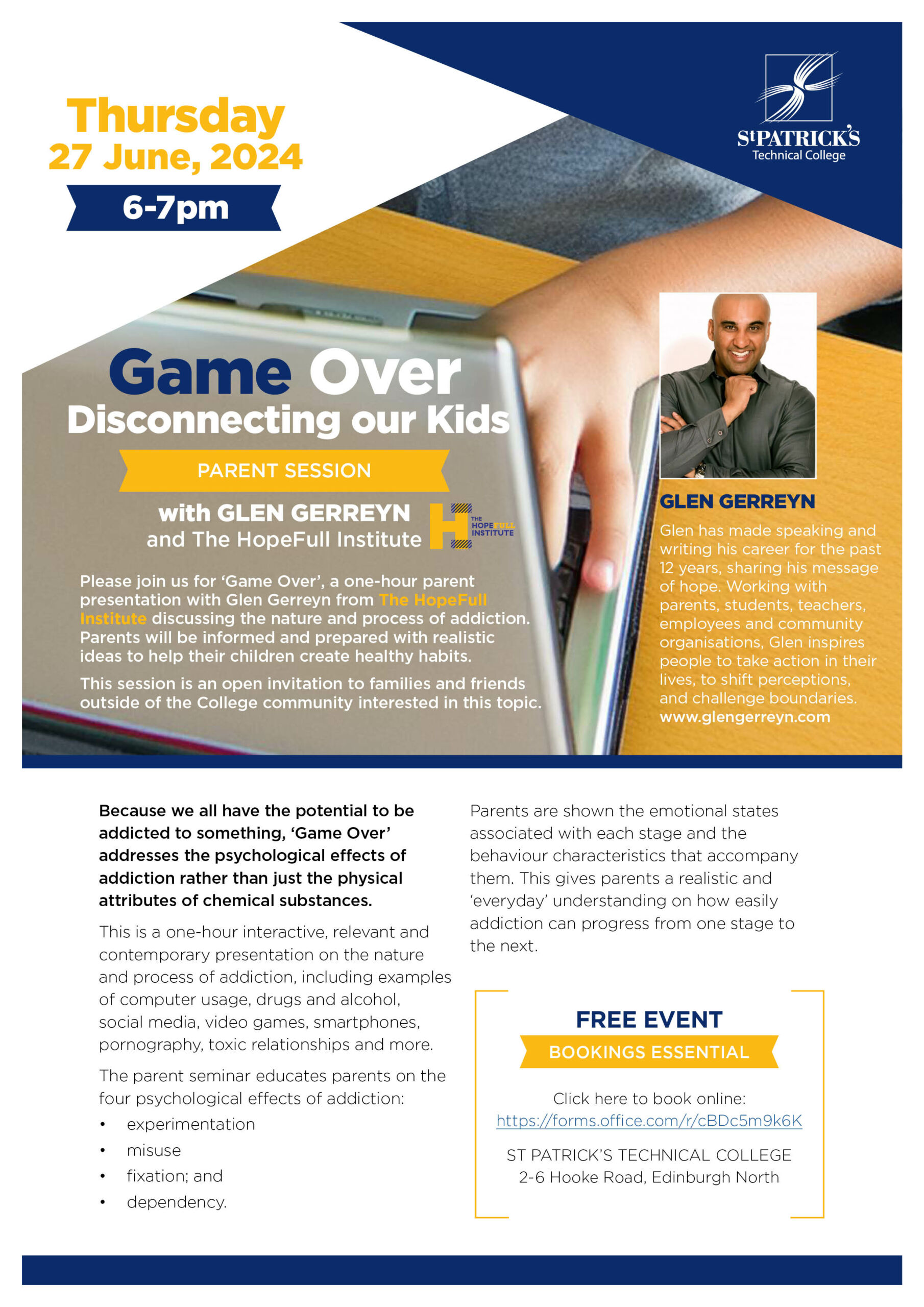 'Game Over - Disconnecting Our Kids' Parent Session - St Patrick's ...